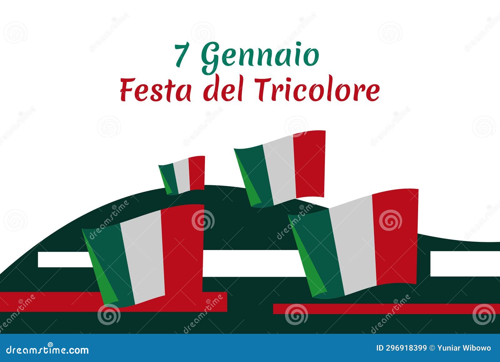 Translation: January 7, Tricolour Day (Festa Del Tricolore) Vector ...
