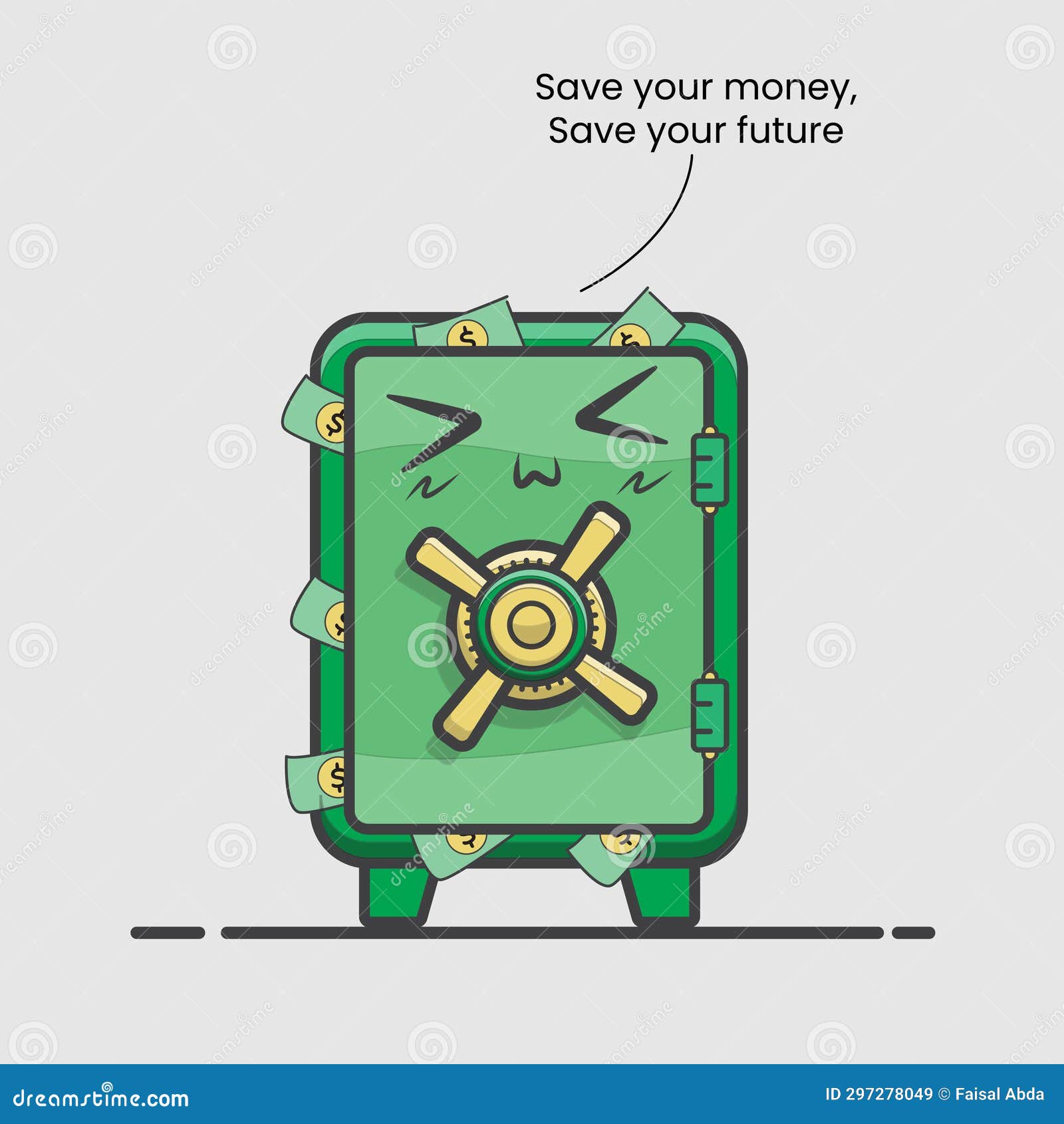 Illustration of Cute Safe Deposit Box Character. for Sweet Design ...