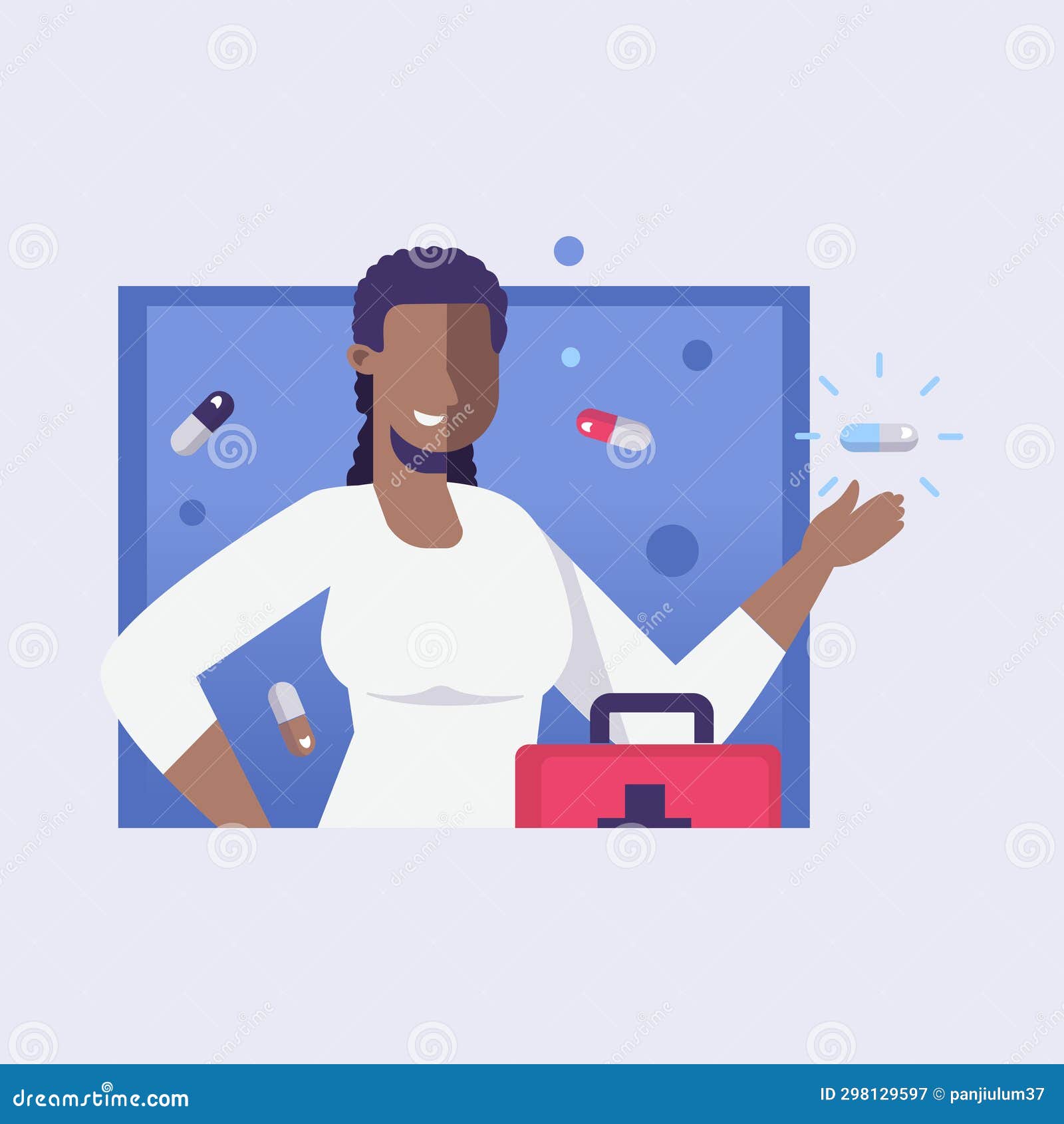 Vector Medical Support Care Woman Illustrations Stock Vector ...