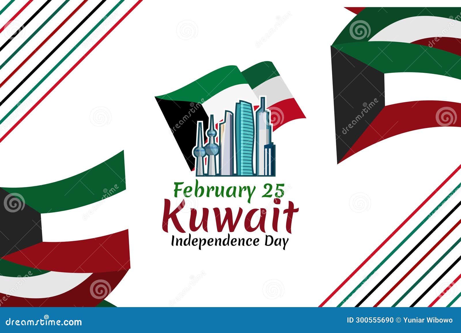 February 25. Independence Day of Kuwait Vector Illustration Stock ...