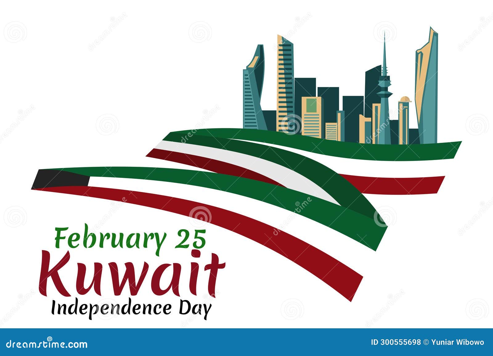 February 25. Independence Day of Kuwait Vector Illustration Stock ...