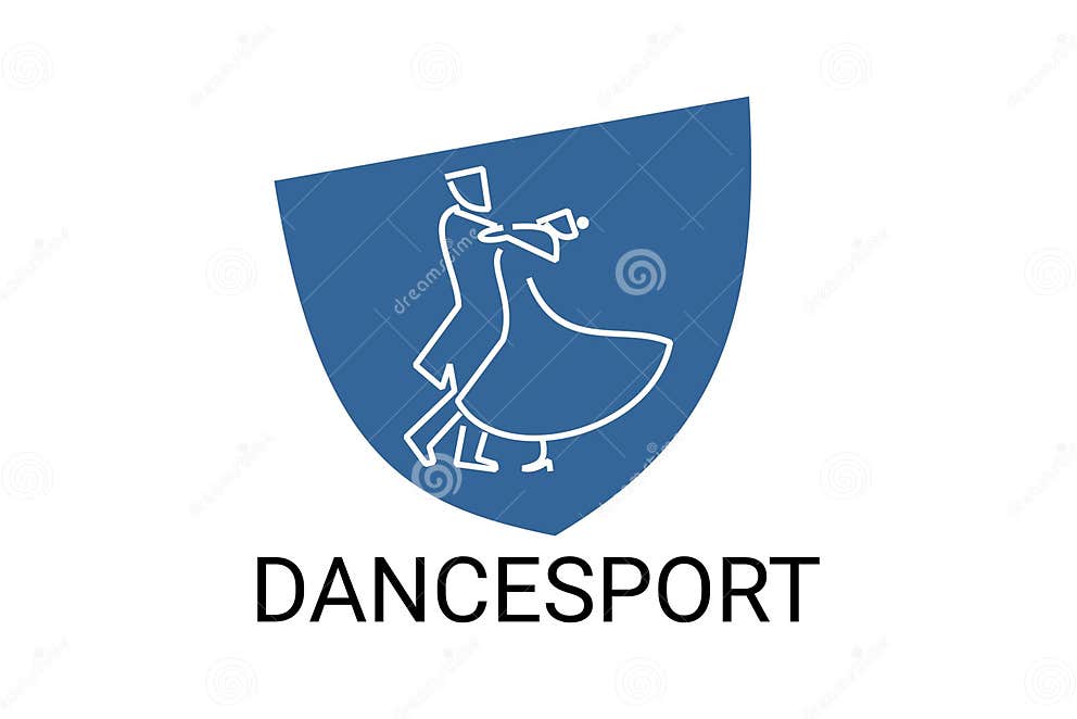 Dancesport Sport Vector Line Icon. a Couple of Dancers are Dancing in ...