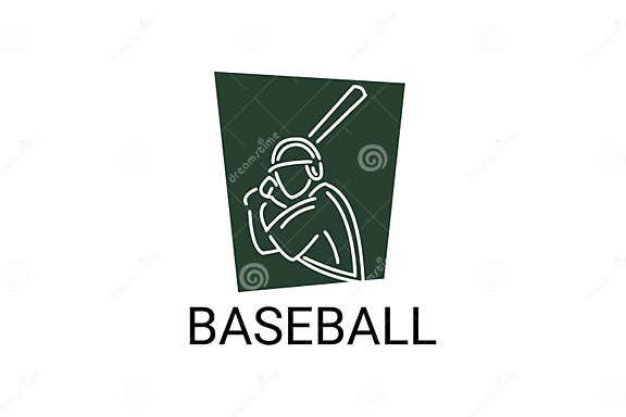 Baseball Player Vector Line Icon. Batter and Ball Logo, Equipment Sign ...