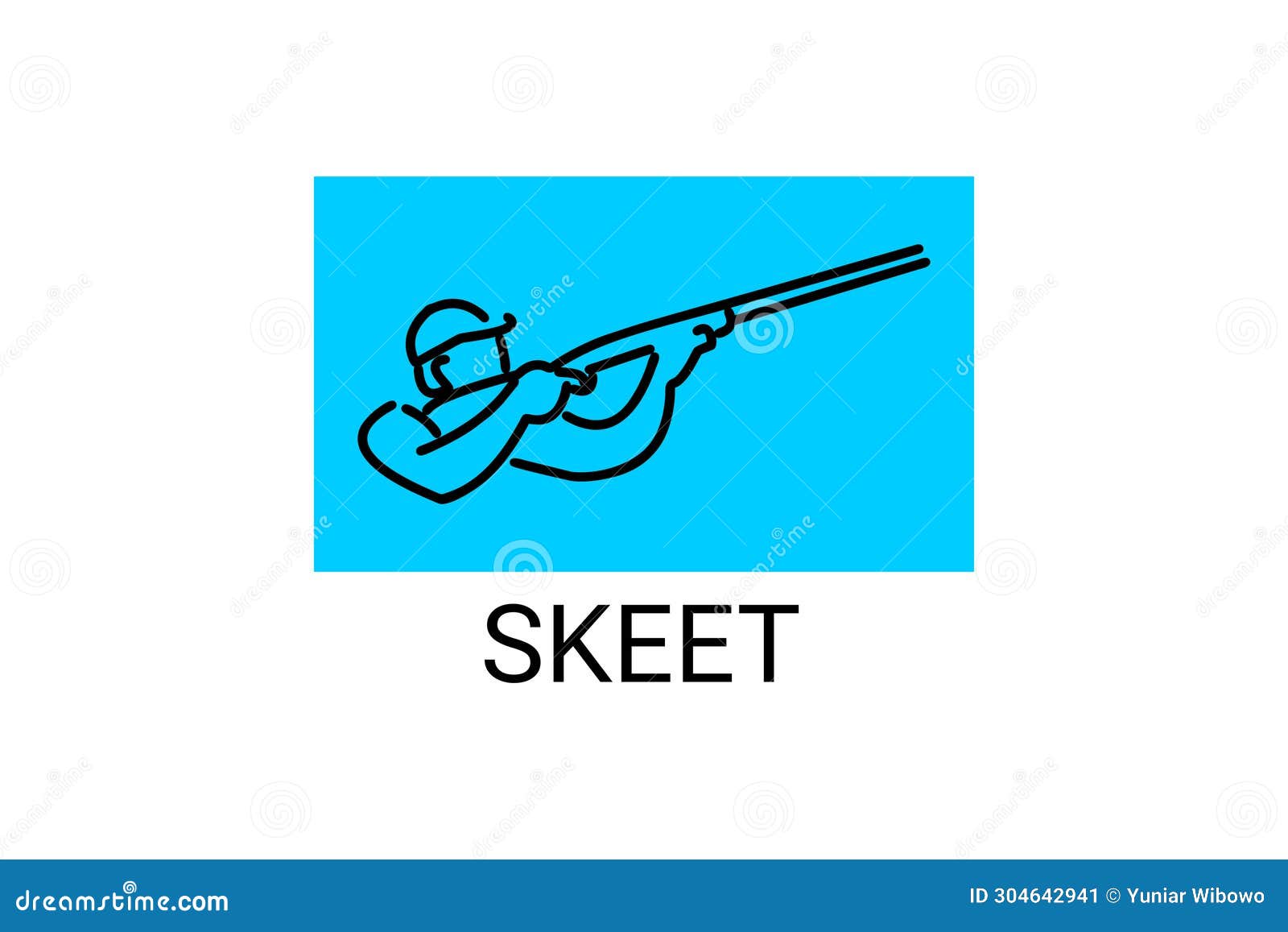 Skeet Sport Vector Line Icon. an Athlete Posing for a Shot Stock Vector ...