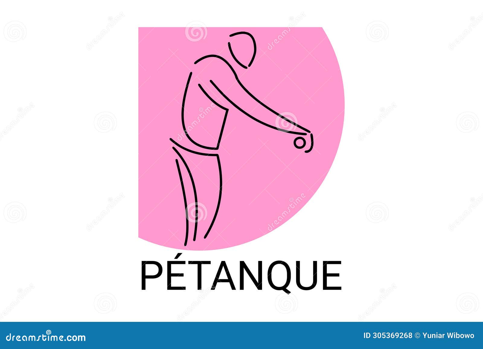 Petanque Sport Vector Line Icon. Practice Petanque Stance Stock ...