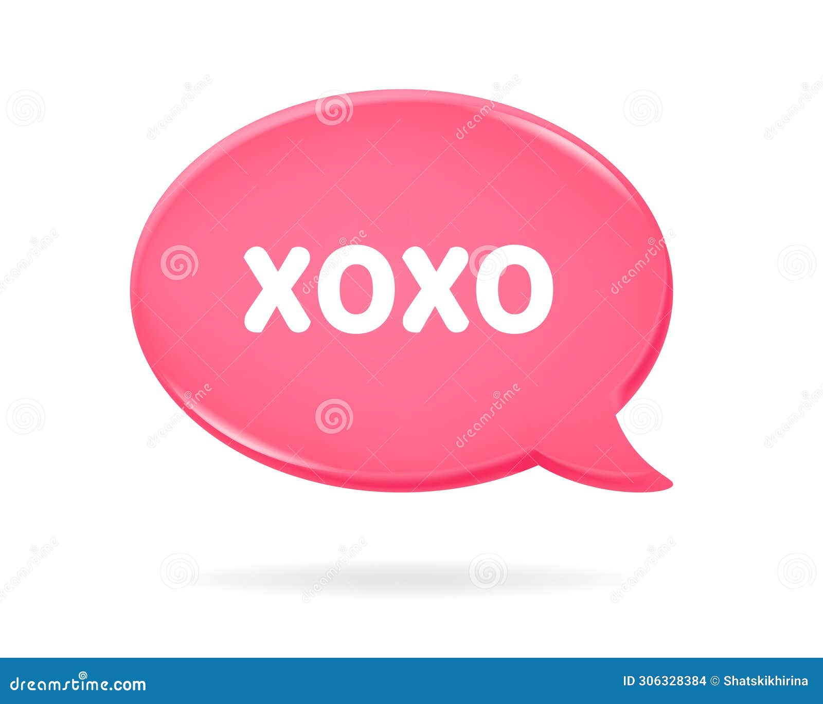 3d Icon of a Pink Speech Bubble with Xoxo Quote on it. Love Chat Stock ...
