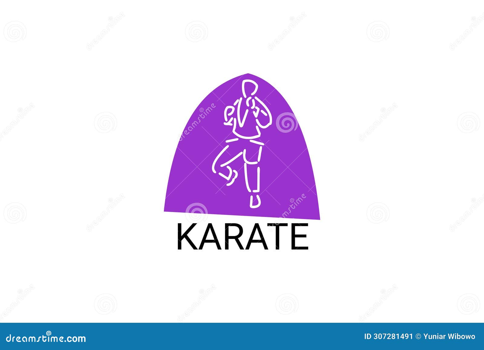 Karate Sport Vector Line Icon. Sportman, Fighting Stance Stock Vector ...