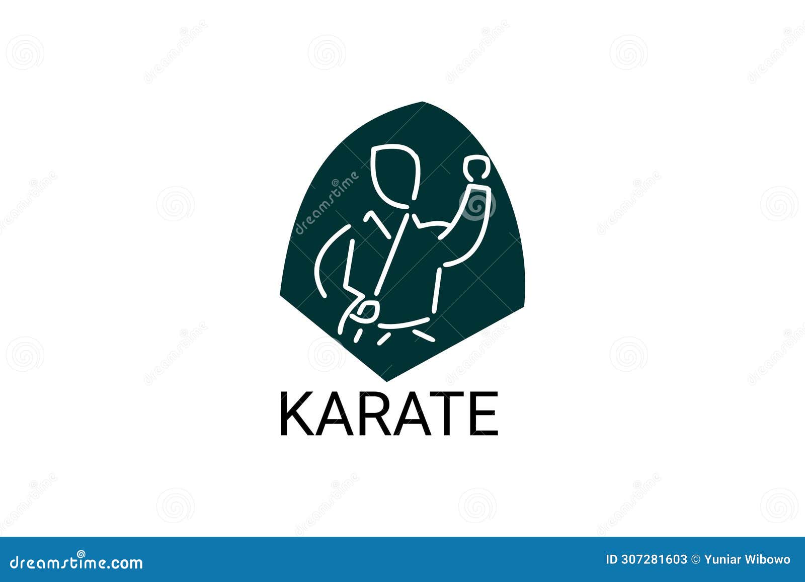 Karate Sport Vector Line Icon. Sportman, Fighting Stance Stock Vector ...