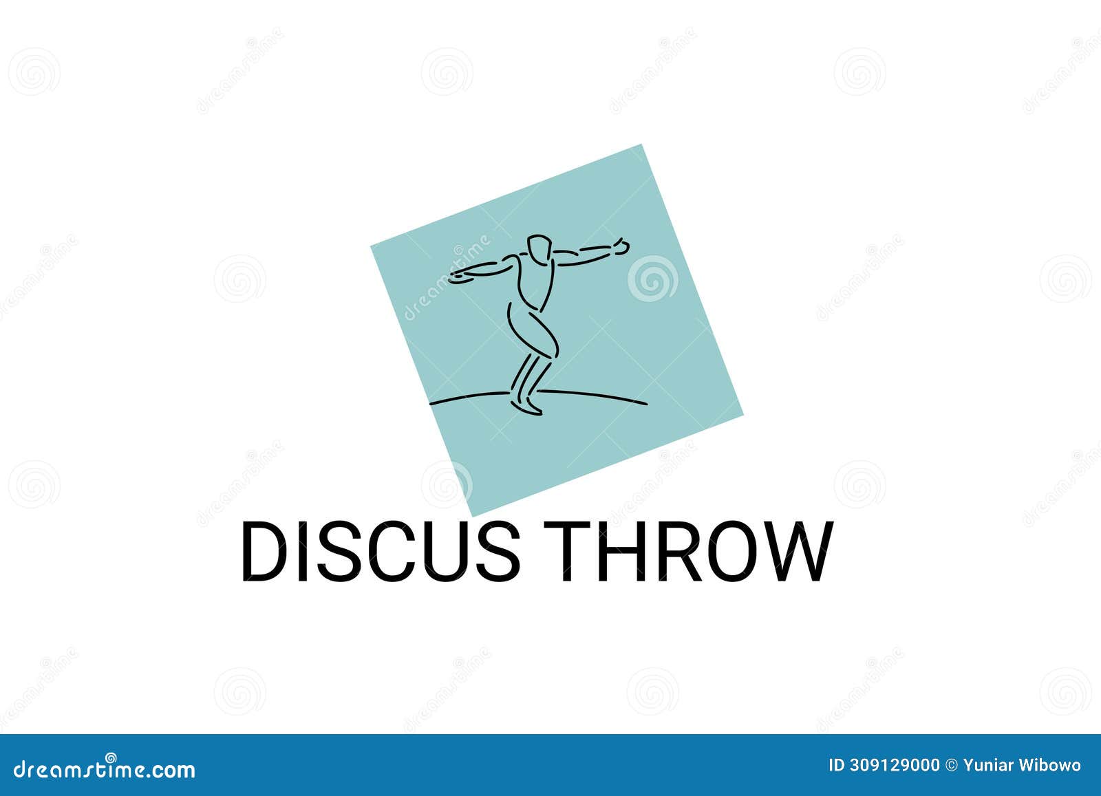 Discus Throw Sport Vector Line Icon. Discus Throw Stance Stock Vector ...