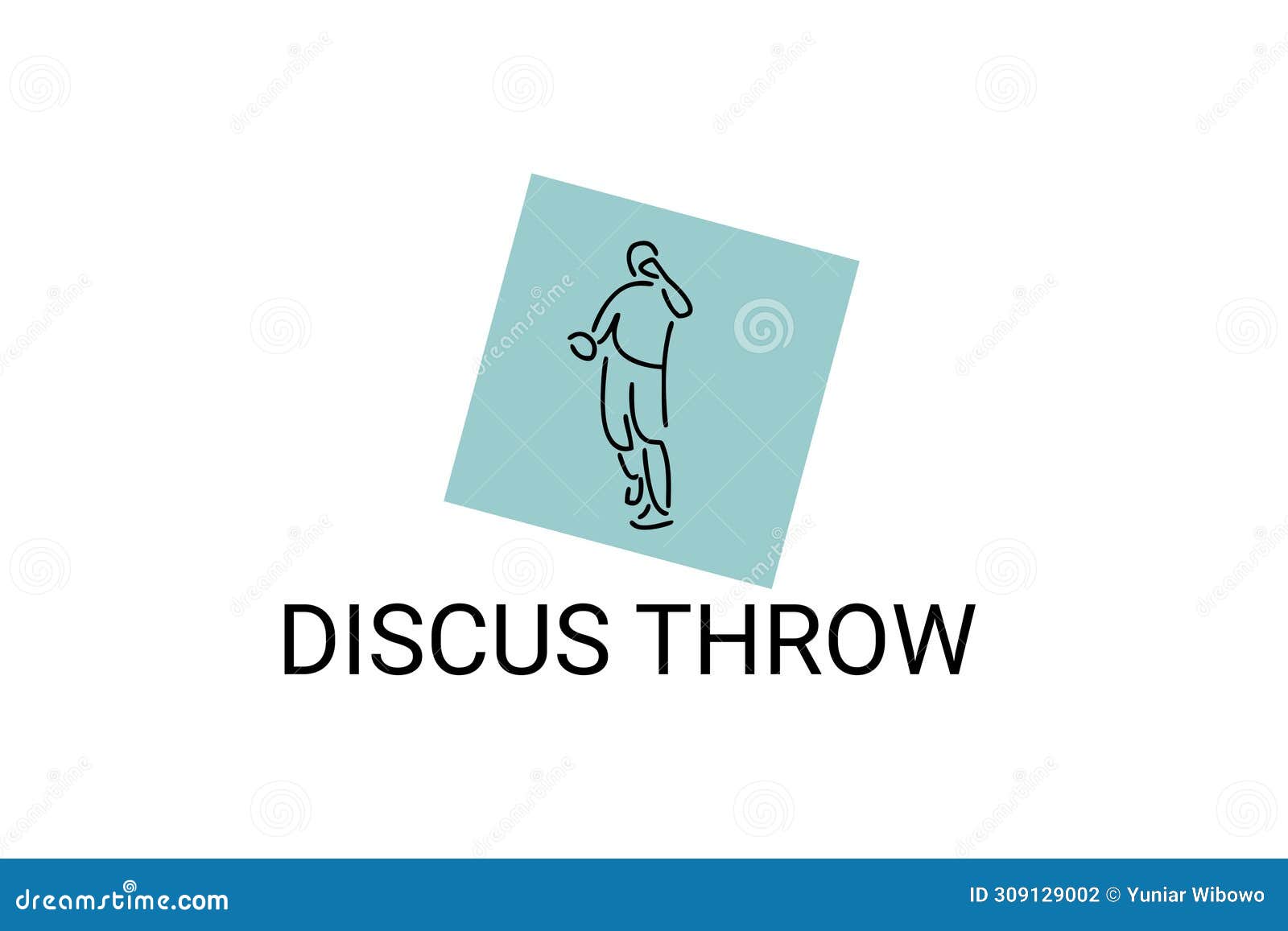 Discus Throw Sport Vector Line Icon. Discus Throw Stance Stock Vector ...