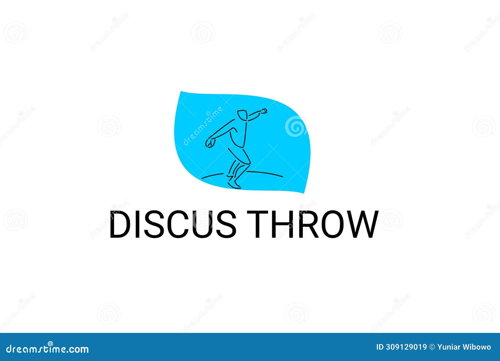 Discus Throw Sport Vector Line Icon. Discus Throw Stance Stock Vector ...