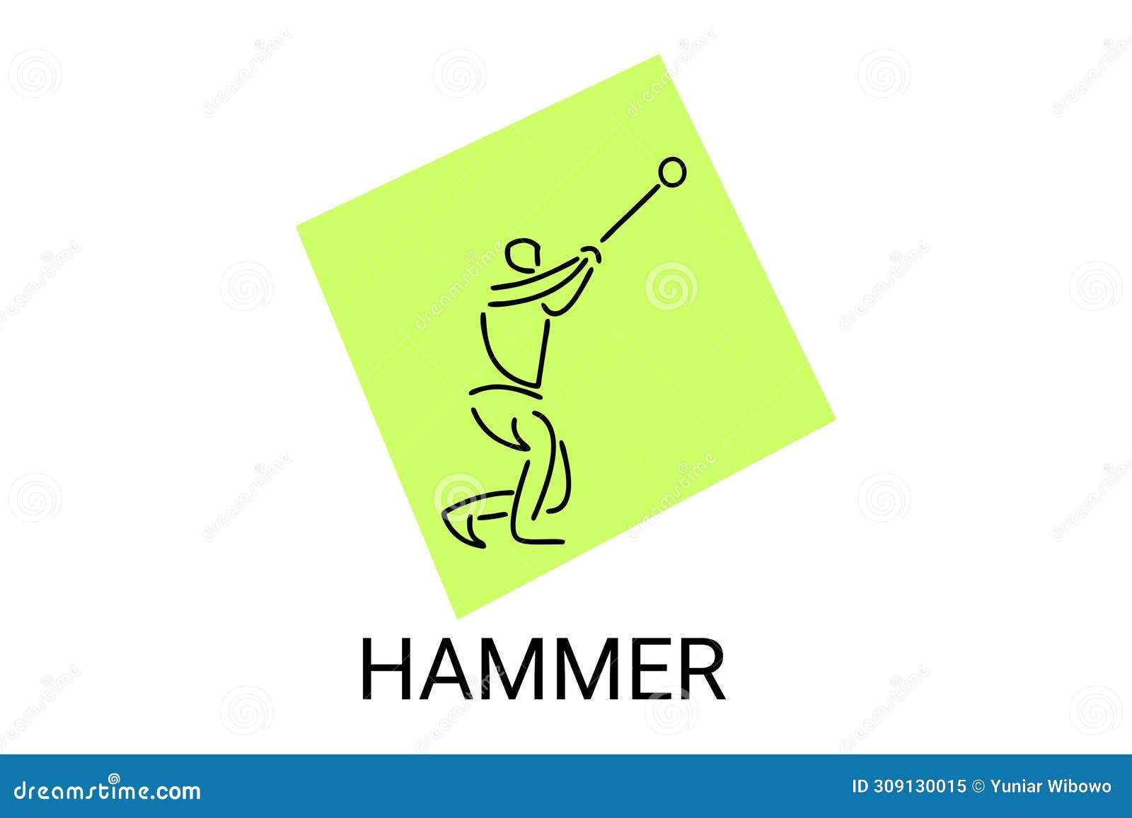 Hammer Throw Sport Vector Line Icon. Hammer Throw Stance Stock Vector ...