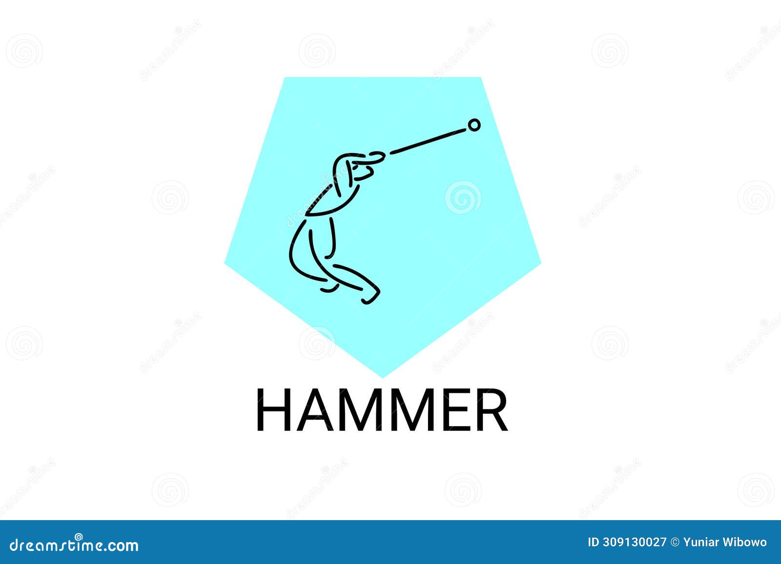 Hammer Throw Sport Vector Line Icon. Hammer Throw Stance Stock Vector ...