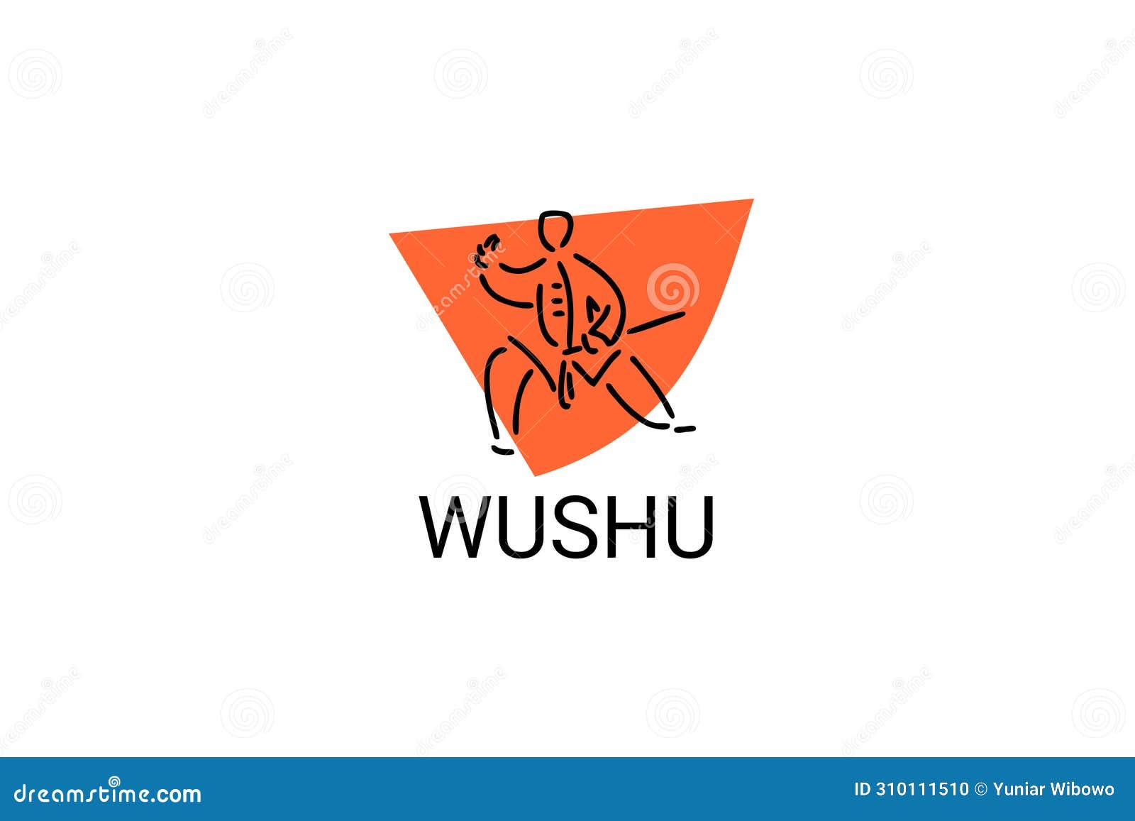 Wushu Sport Vector Line Icon. Sportman, Fighting Stance Stock Vector ...