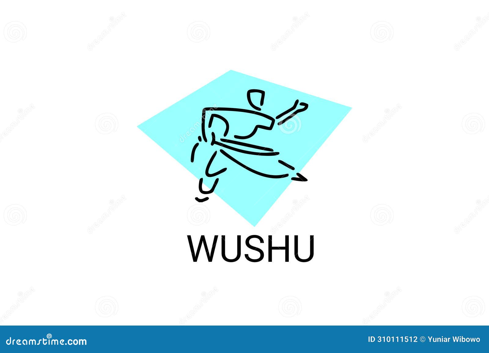 Wushu Sport Vector Line Icon. Sportman, Fighting Stance Stock Vector ...