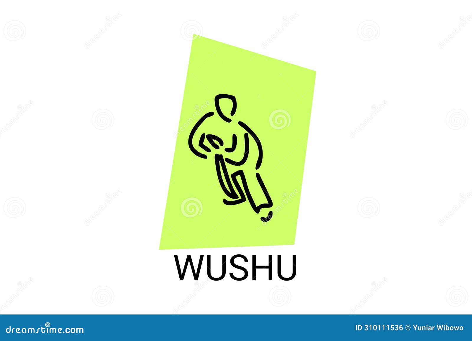 Wushu Sport Vector Line Icon. Sportman, Fighting Stance Stock Vector ...