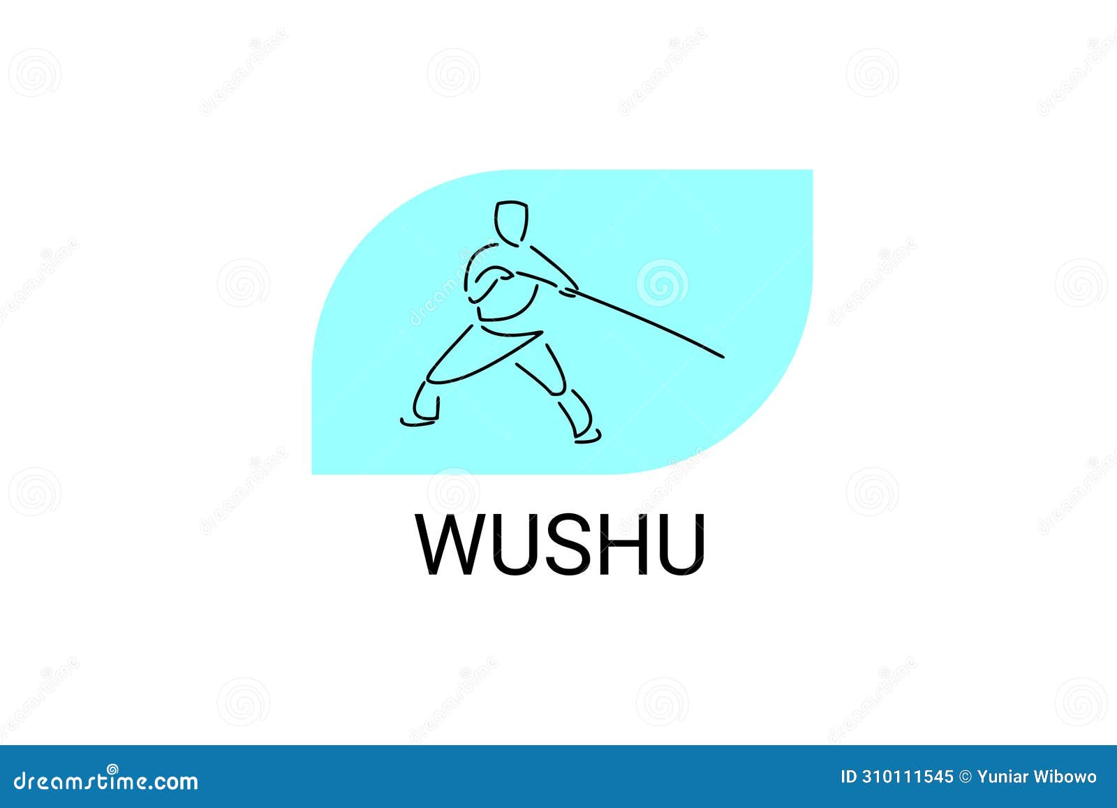 Wushu Sport Vector Line Icon. Sportman, Fighting Stance Stock Vector ...