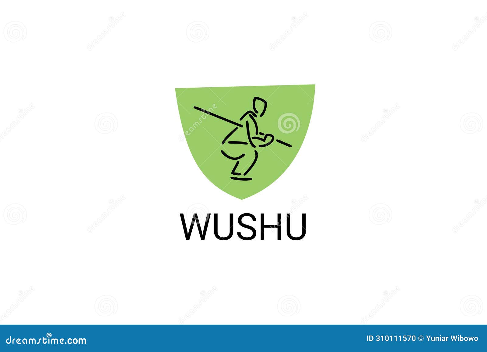 Wushu Sport Vector Line Icon. Sportman, Fighting Stance Stock Vector ...