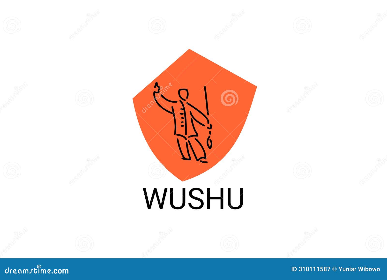 Wushu Sport Vector Line Icon. Sportman, Fighting Stance Stock Vector ...