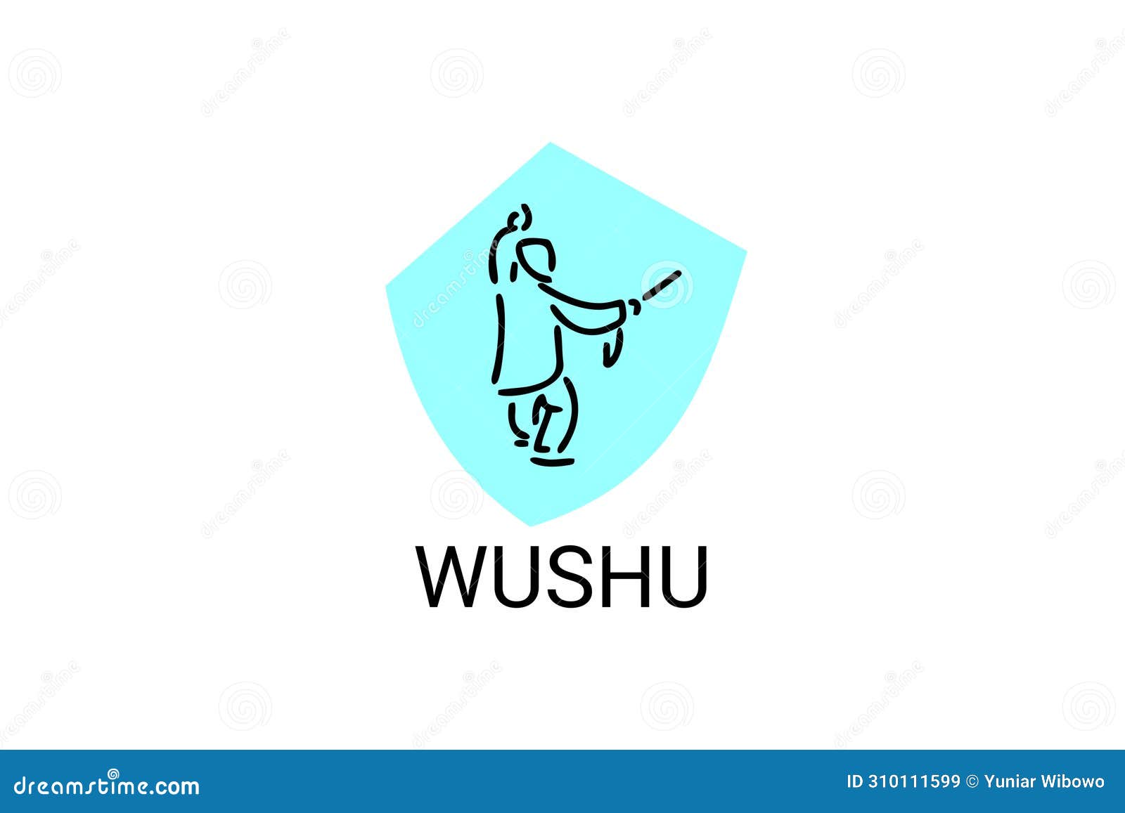 Wushu Sport Vector Line Icon. Sportman, Fighting Stance Stock Vector ...