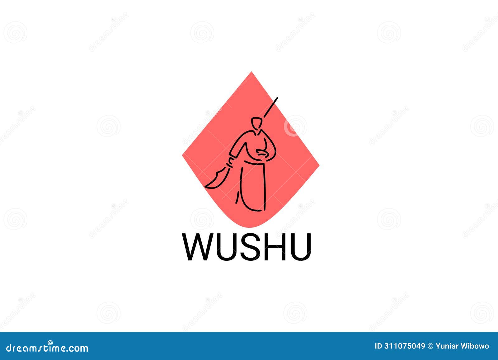 Wushu Sport Vector Line Icon. Sportman, Fighting Stance Stock ...