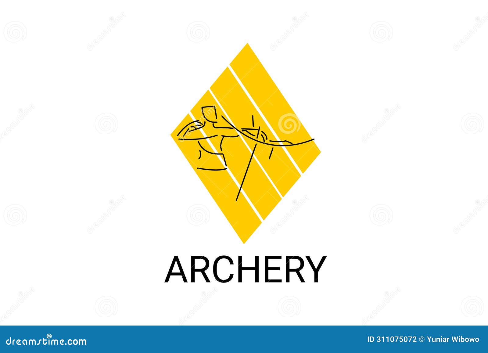 Archery Sport Vector Line Icon. Sportman, Equipment Sign Stock Vector ...