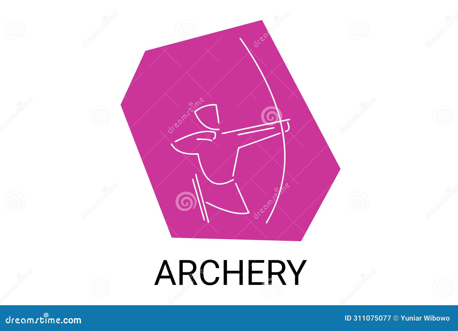 Archery Sport Vector Line Icon. Sportman, Equipment Sign Stock Vector ...