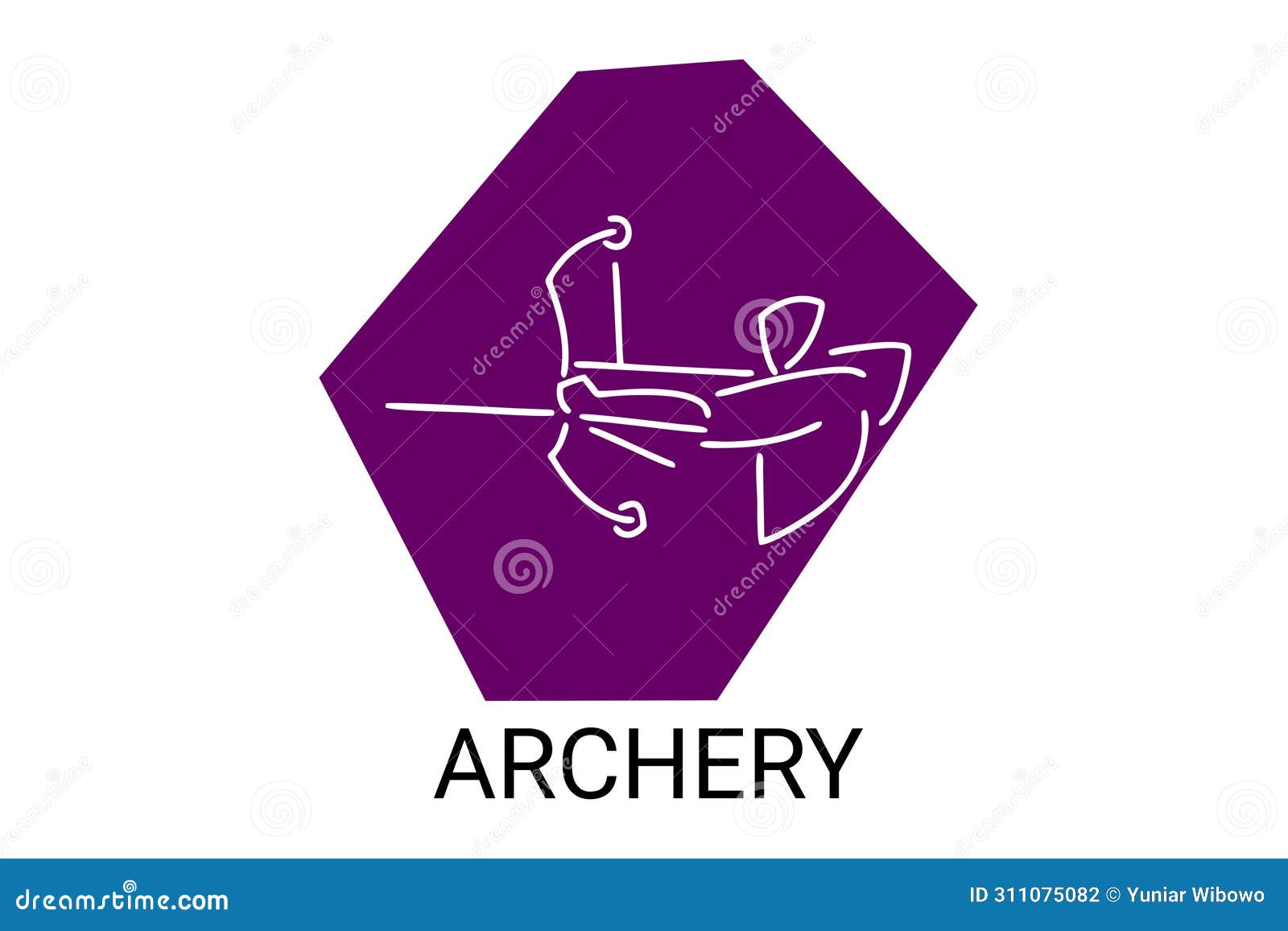 Archery Sport Vector Line Icon. Sportman, Equipment Sign Stock Vector ...