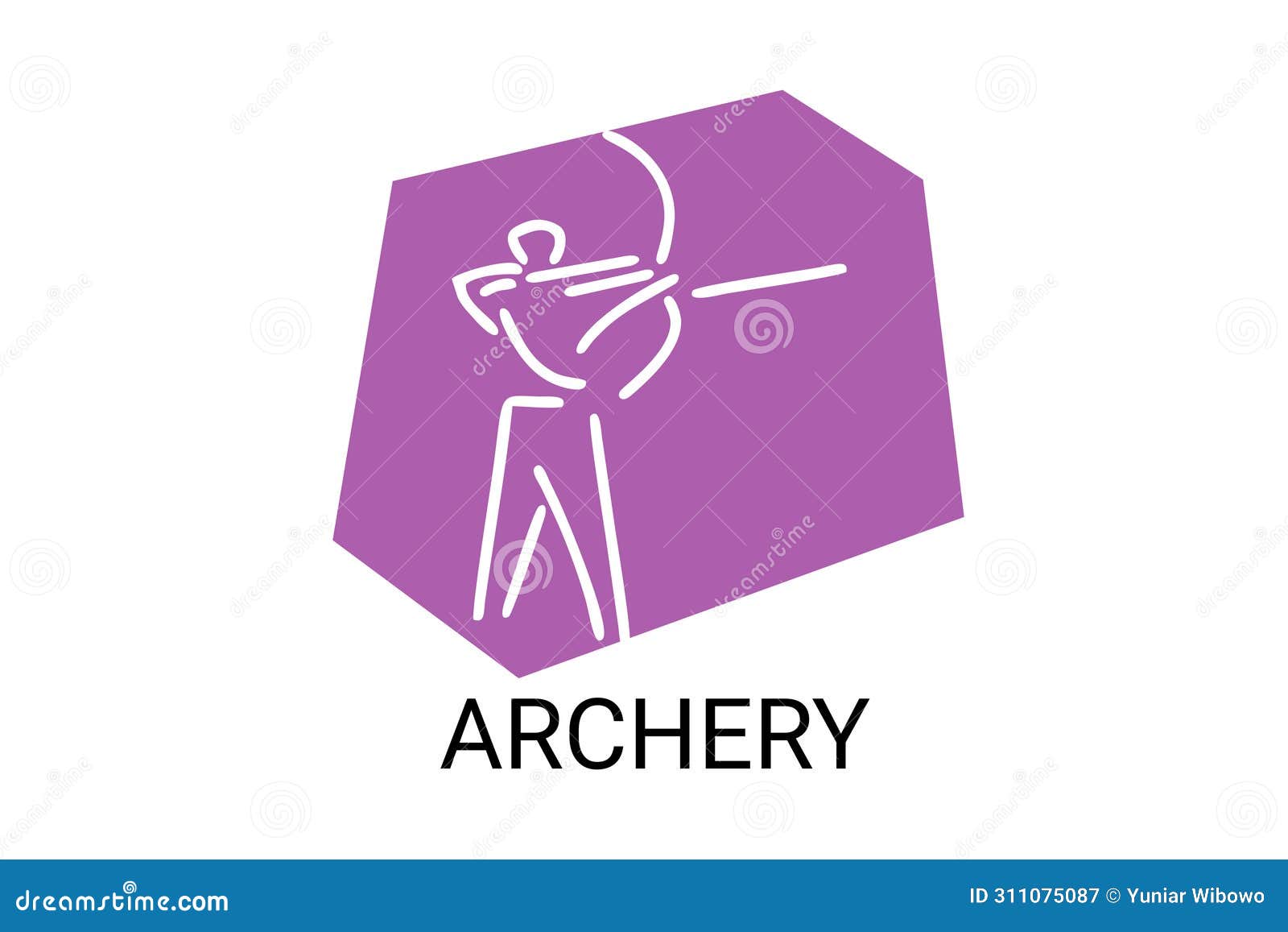 Archery Sport Vector Line Icon. Sportman, Equipment Sign Stock Vector ...