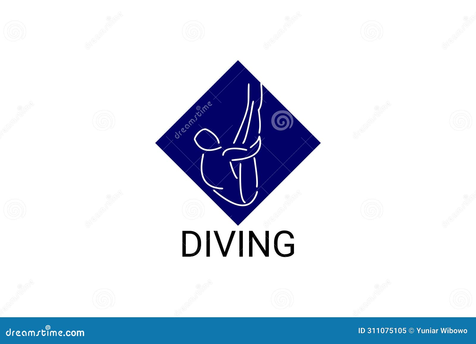 Diving (sport) Vector Line Icon. Swimmer with Diving Sport. Sign Stock ...