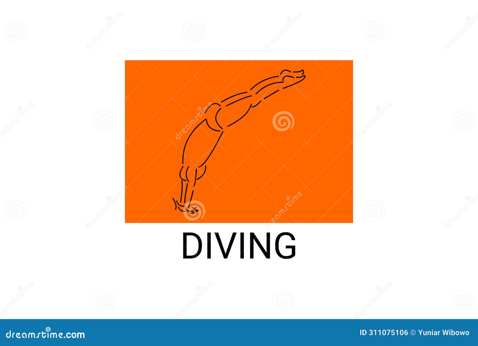Diving (sport) Vector Line Icon. Swimmer with Diving Sport. Sign Stock ...