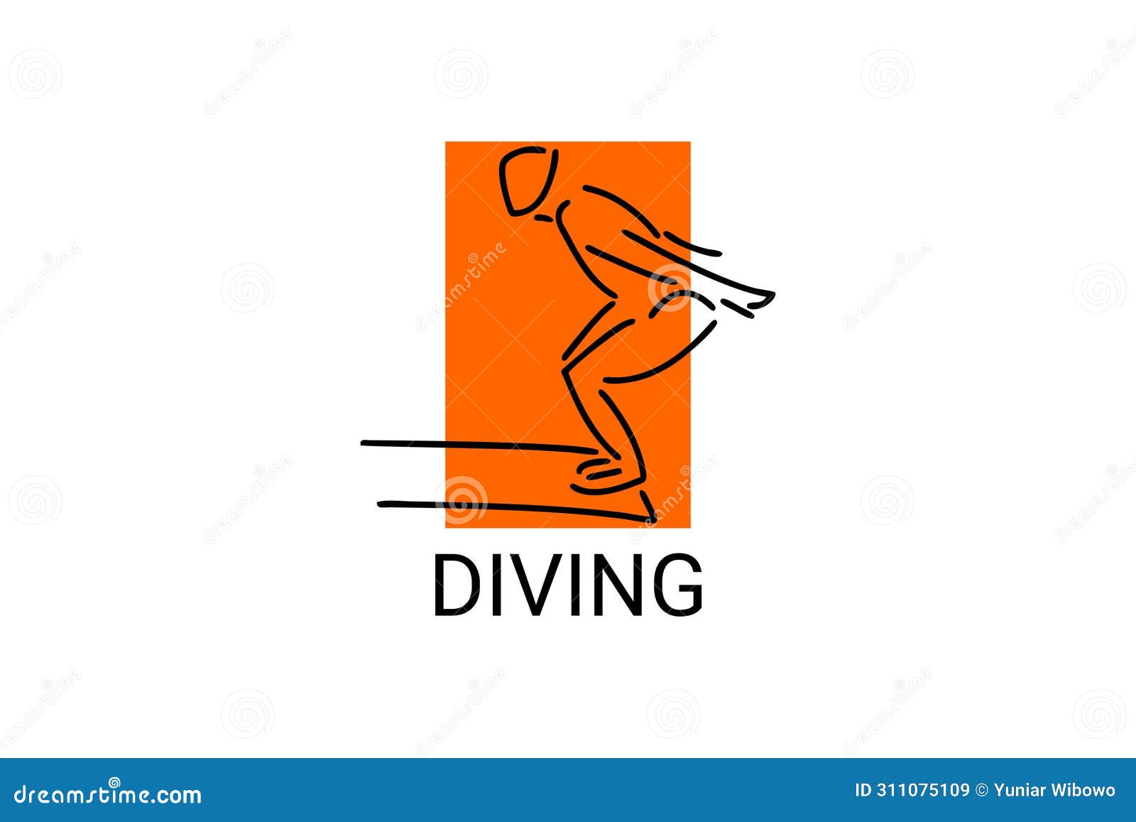 Diving (sport) Vector Line Icon. Swimmer with Diving Sport. Sign Stock ...