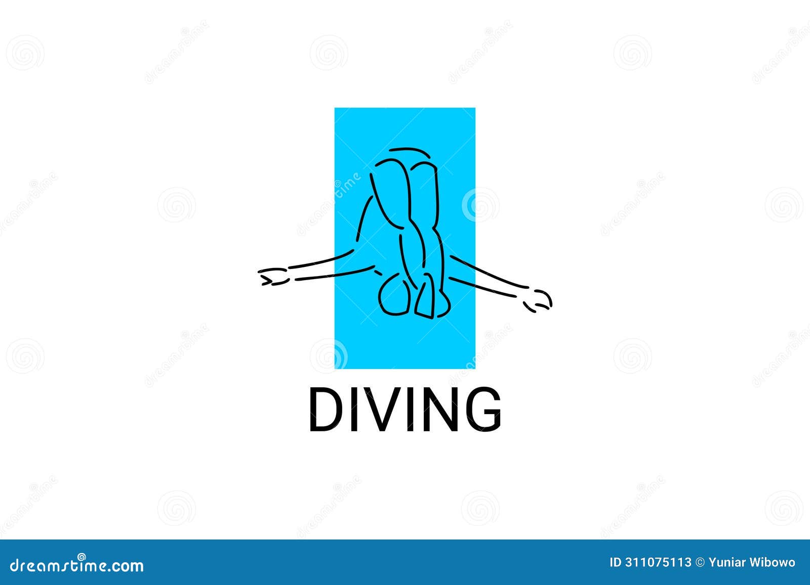 Diving (sport) Vector Line Icon. Swimmer with Diving Sport. Sign Stock ...