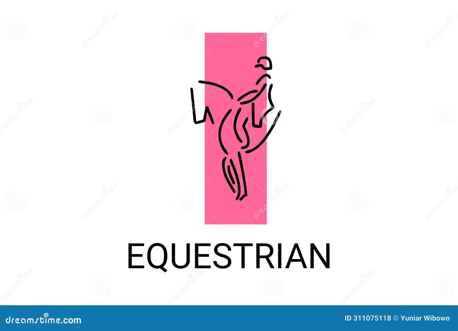 Equestrian Sport Vector Line Icon. Athlete Riding a Horse Sport ...