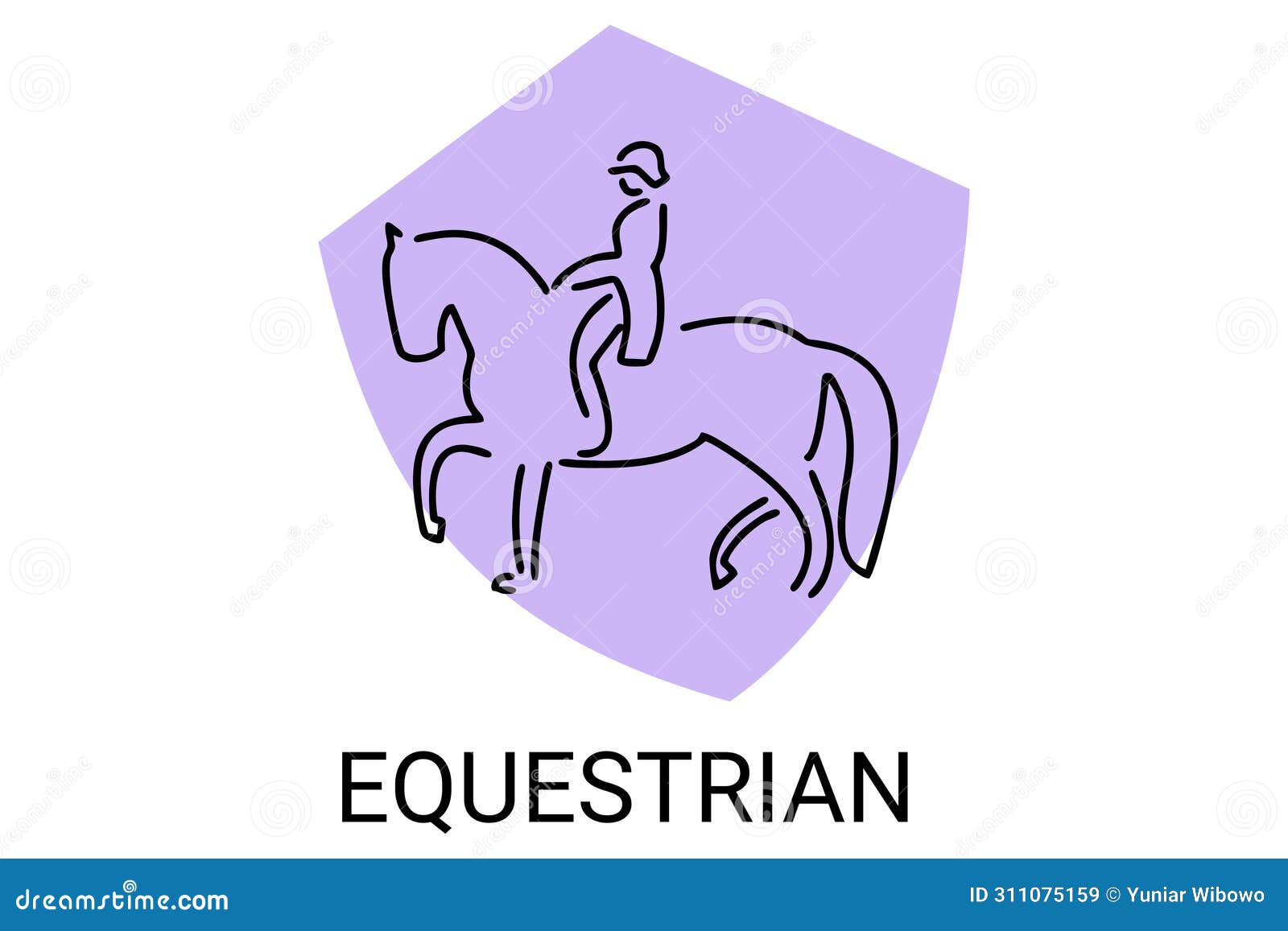 Equestrian Sport Vector Line Icon. Athlete Riding a Horse Sport ...