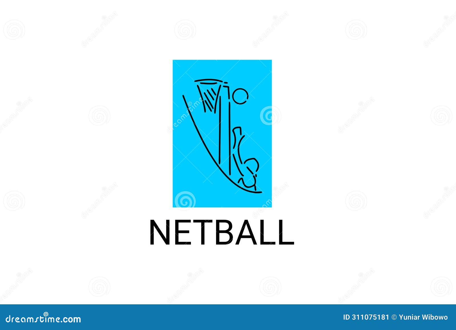 Netball Sport Vector Line Icon. A Girl Playing Netball. | CartoonDealer ...