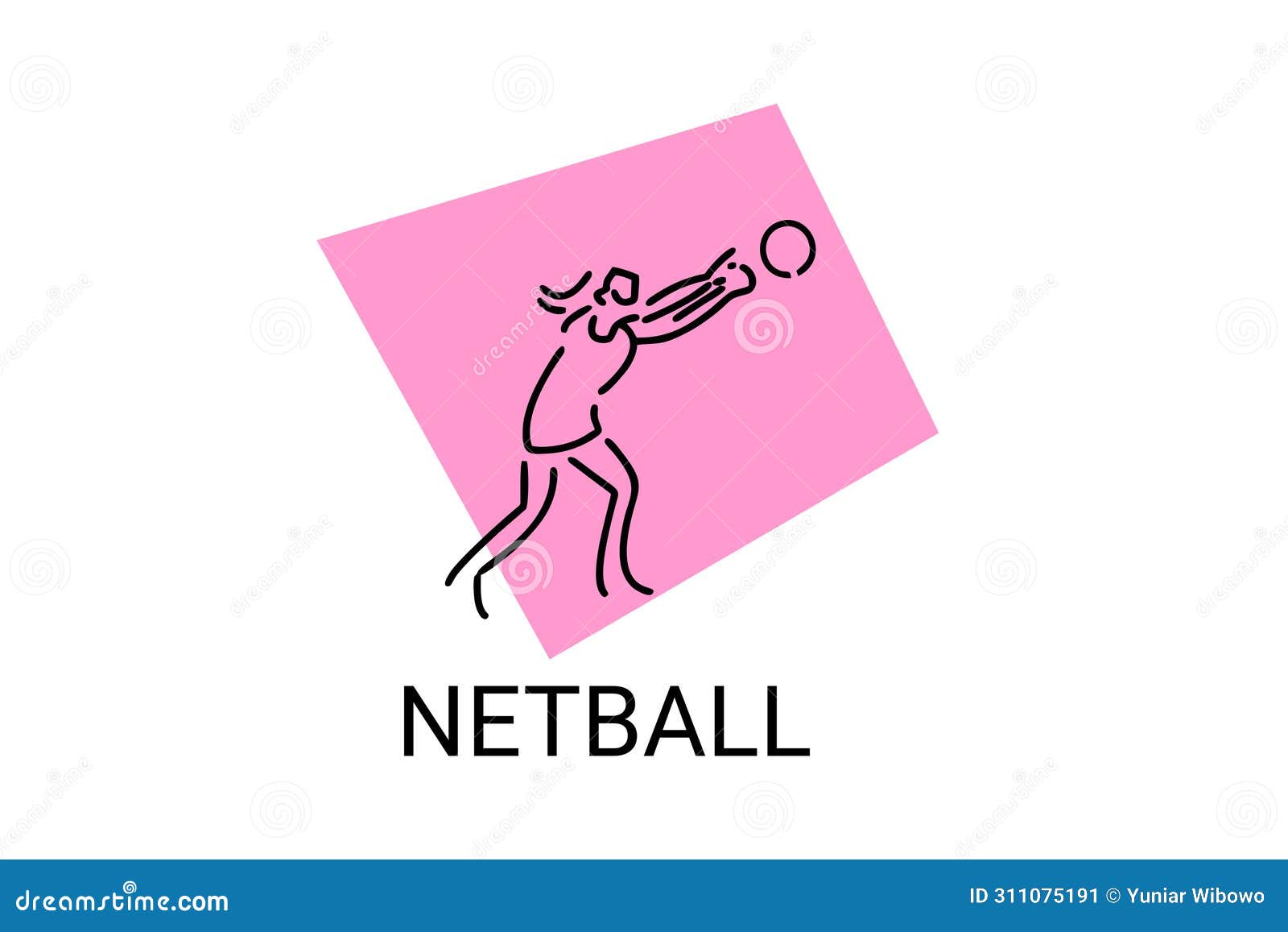 Netball Sport Vector Line Icon. A Girl Playing Netball. | CartoonDealer ...