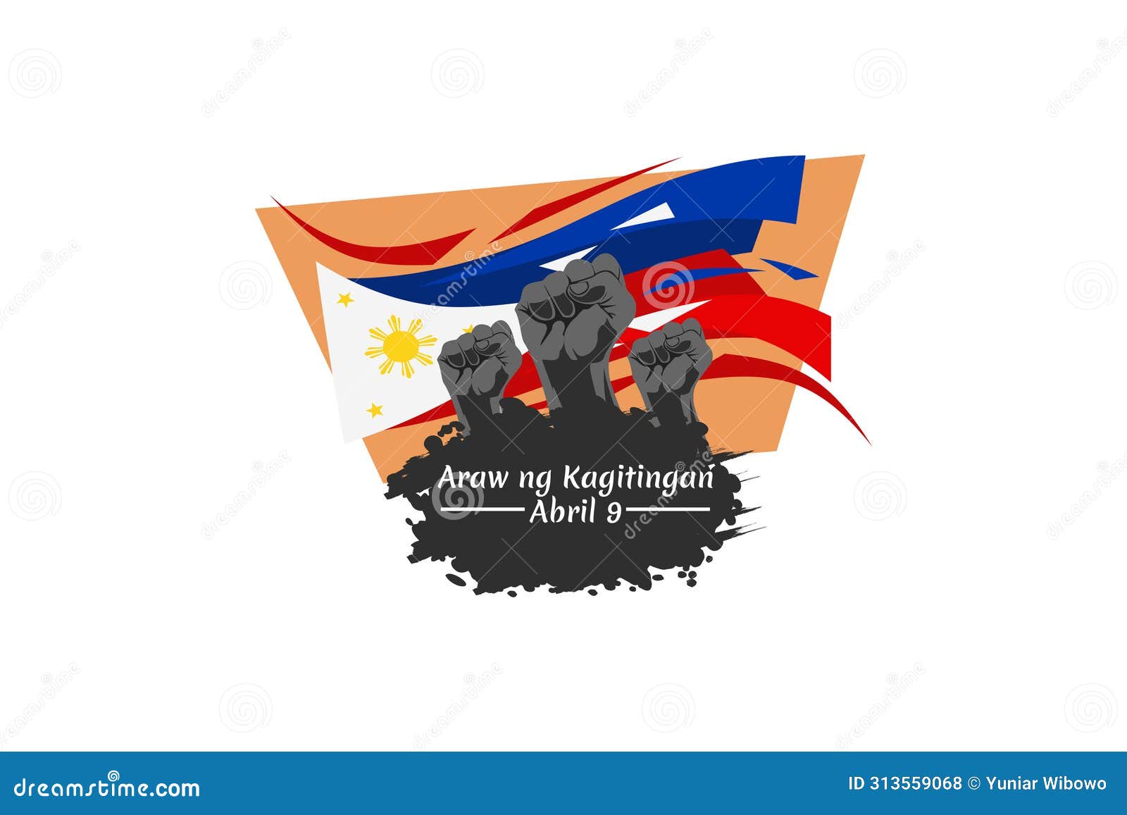 Translation: April 9. Day of Valor. Also Known As Bataan Day Vector ...