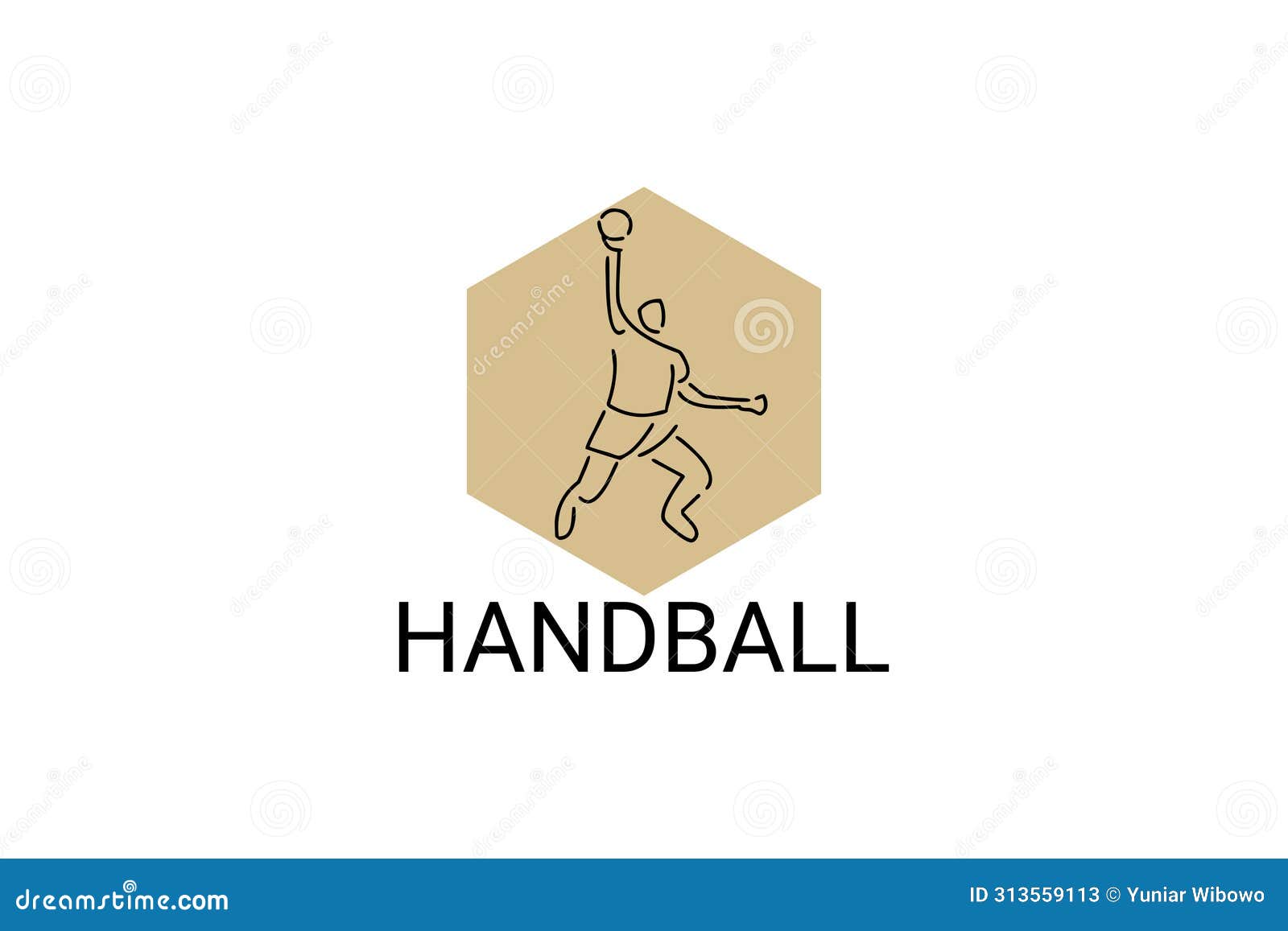 Handball Symbol Sport Vector Line Icon. Handball Player Symbol Stock ...