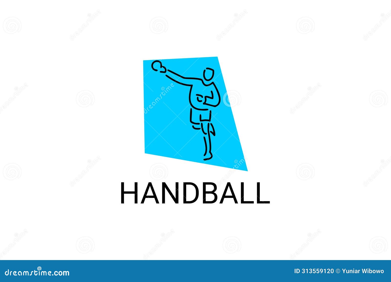 Handball Symbol Sport Vector Line Icon. Handball Player Symbol Stock ...