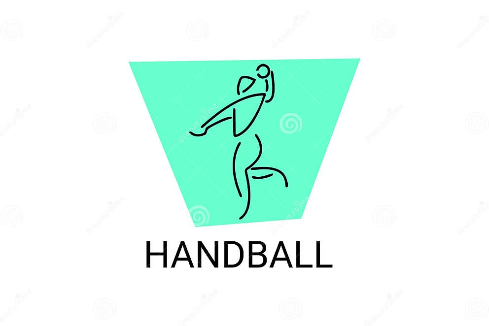 Handball Symbol Sport Vector Line Icon. Handball Player Symbol Stock ...