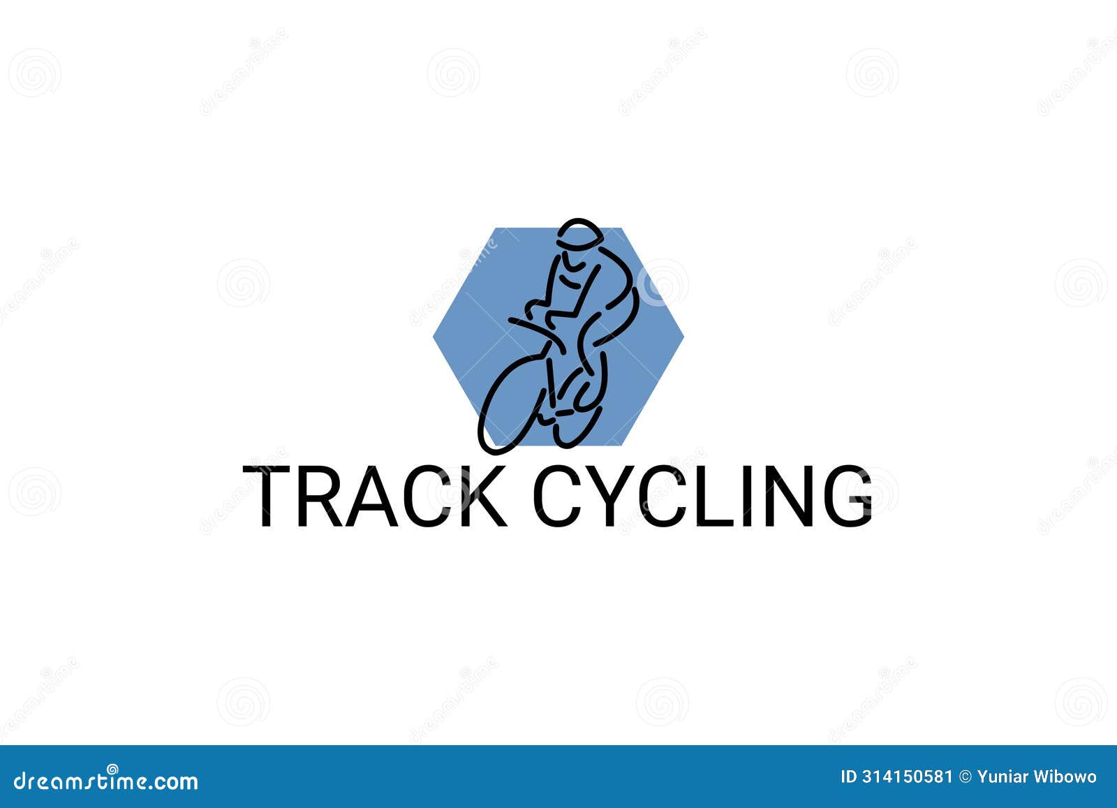 Track Cycling Sport Vector Line Icon. Sportman with Track Cycling S ...