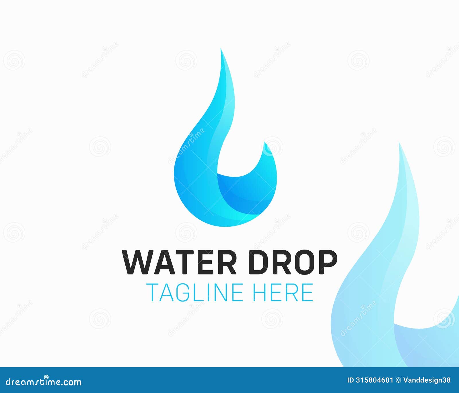 Water Drop Ripple Gradient 3d Vector Modern Logo Design Template Stock ...