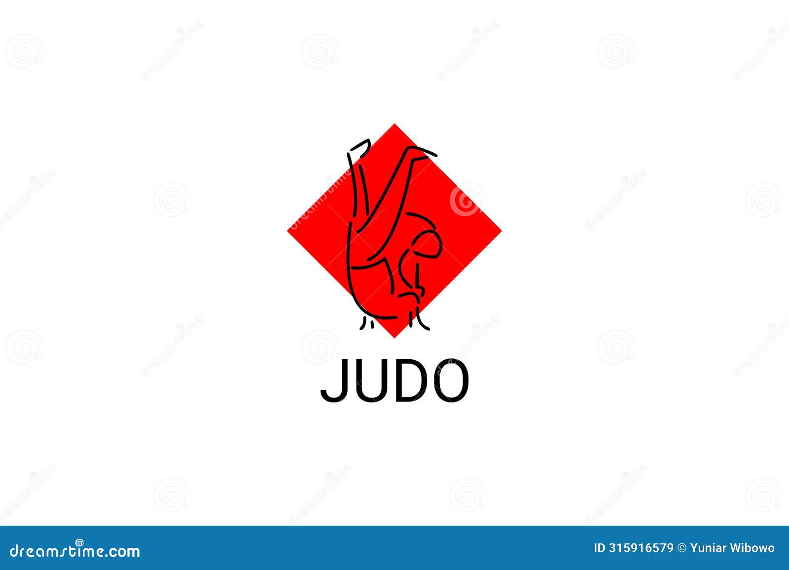 Judo Sport Vector Line Icon. Sportman, Fighting Stance Stock Vector ...