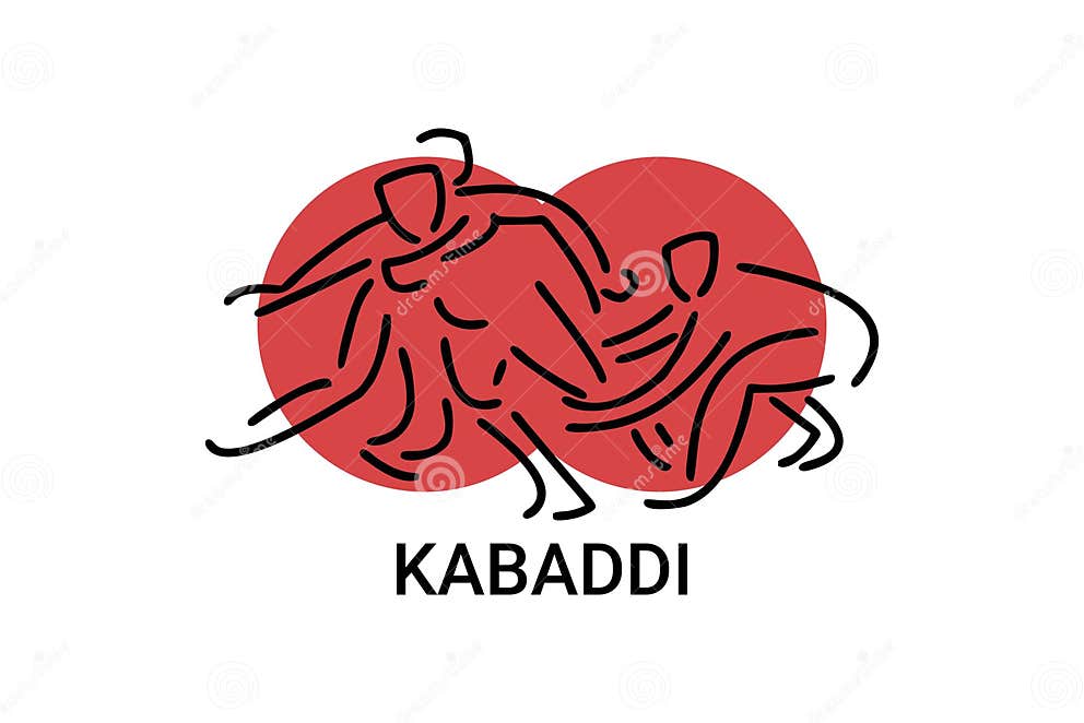 Kabaddi Sport Vector Line Icon. Sportman Practicing Kabaddi Stock ...