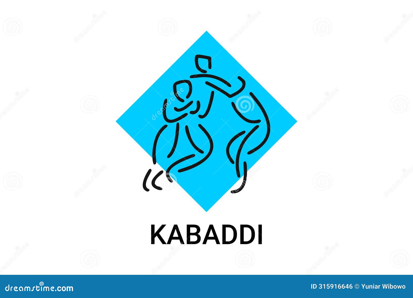 Kabaddi Sport Vector Line Icon. Sportman Practicing Kabaddi Stock ...