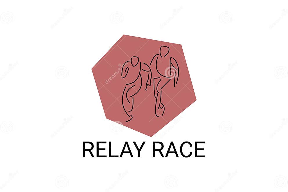 Relay Race Sport Vector Line Icon. Practice Relay Race Stock Vector ...