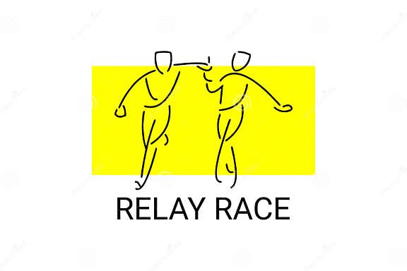 Relay Race Sport Vector Line Icon. Practice Relay Race Stock Vector ...