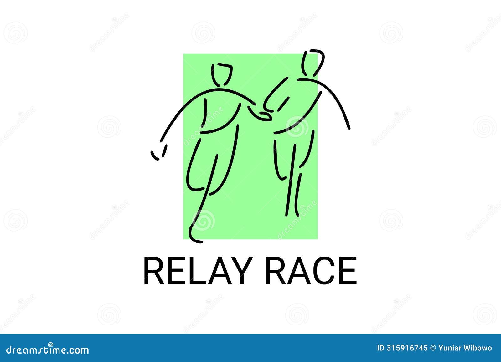 Relay Race Sport Vector Line Icon. Practice Relay Race Stock Vector ...