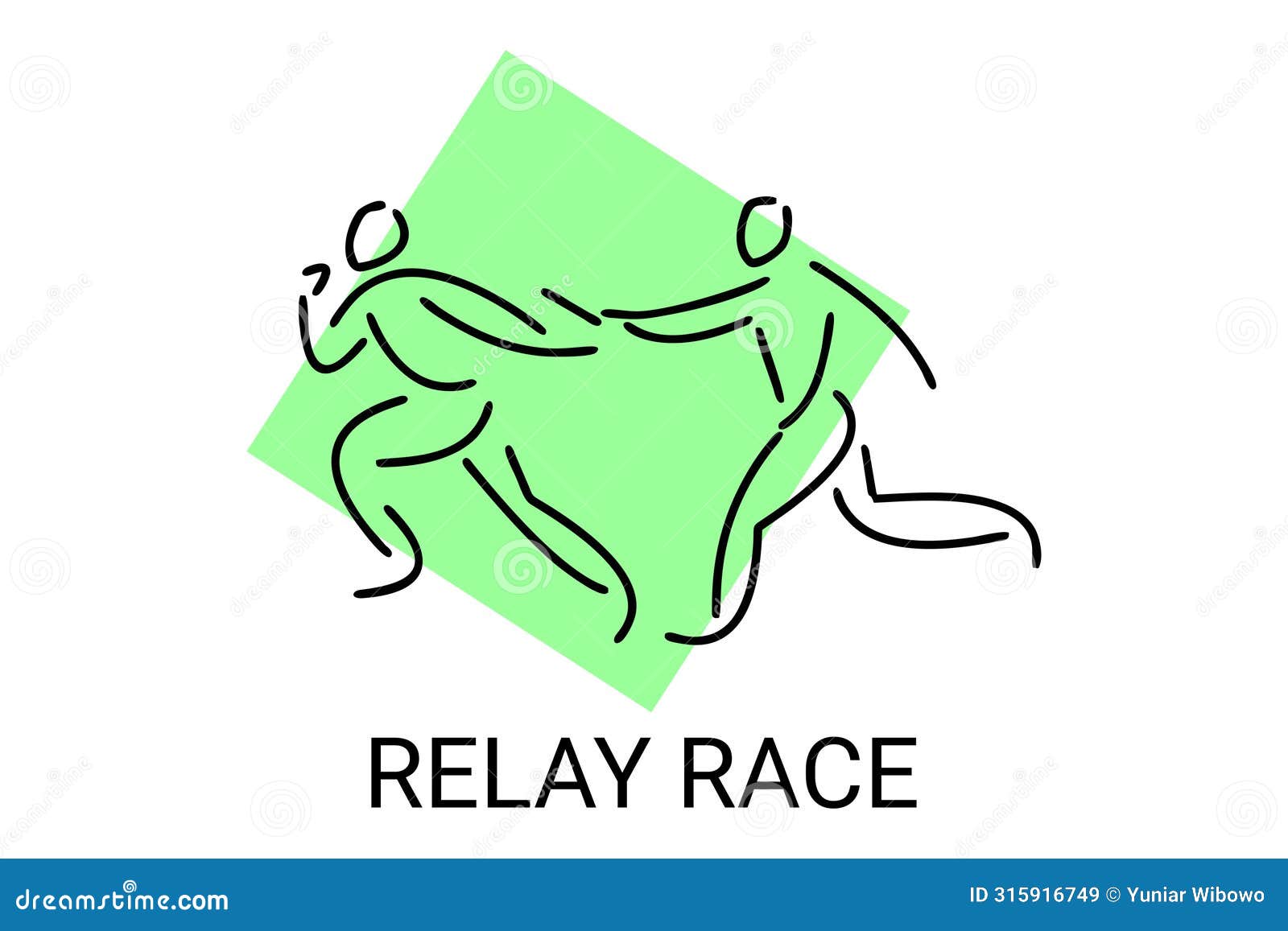 Relay Race Sport Vector Line Icon. Practice Relay Race Stock Vector ...